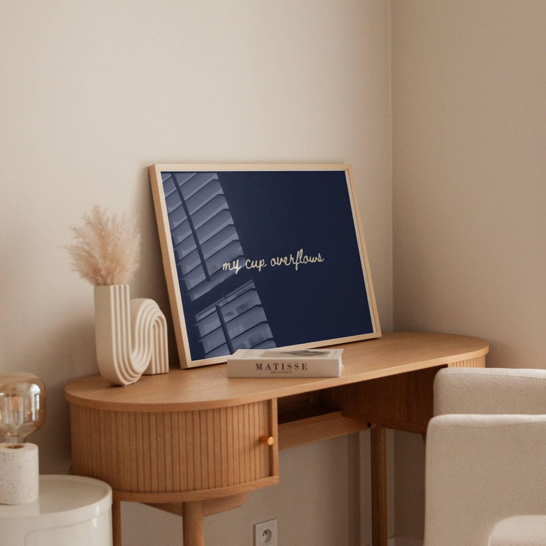 My Cup Overflows Print: Hand-drawn Quote Poster, Neutral Christian ...