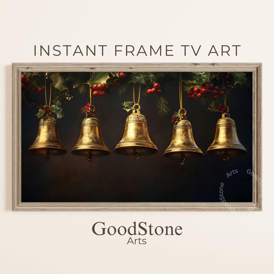 Dark Moody Christmas Frame Tv Art, Neutral Vintage Christmas Decor ...