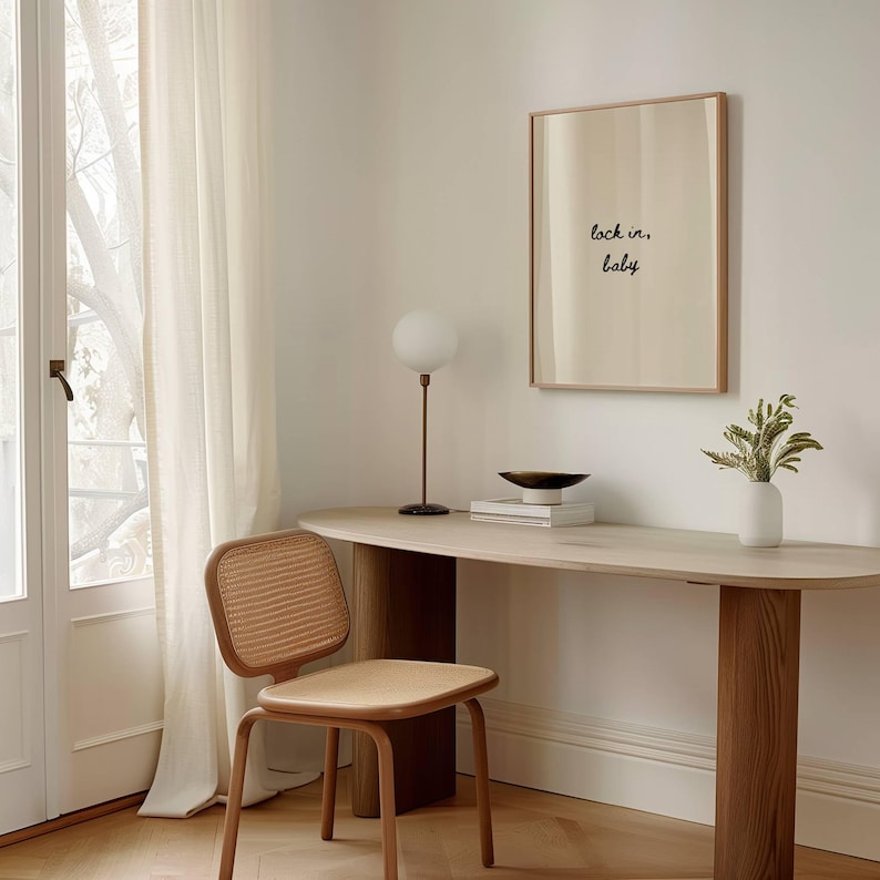 Hand-written 'lock In, Baby' Print: Motivational Quote Poster, Neutral ...