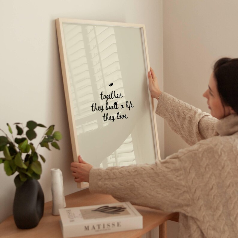 Together They Built A Life Print: Romantic Couples Quote, Hand-drawn ...