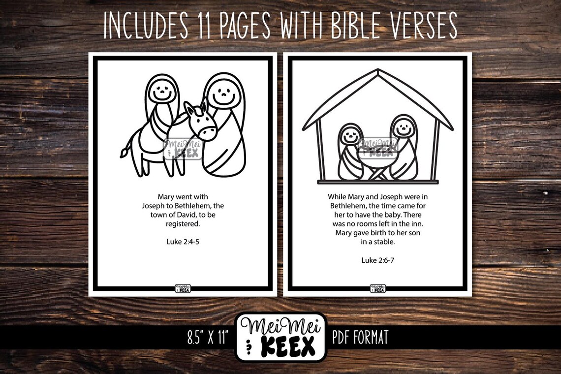 Nativity Story Coloring Pages: Christmas Printable for Kids (PDF) - Etsy