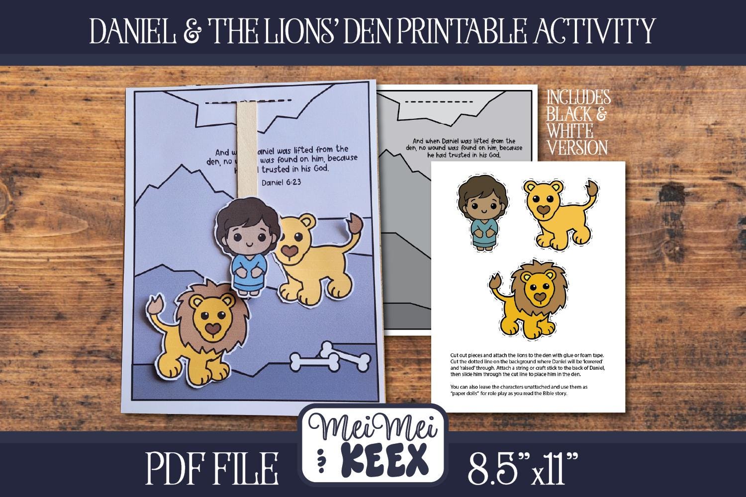 Daniel and the Lions Den Activity for Kids Sunday School Bible Lesson ...