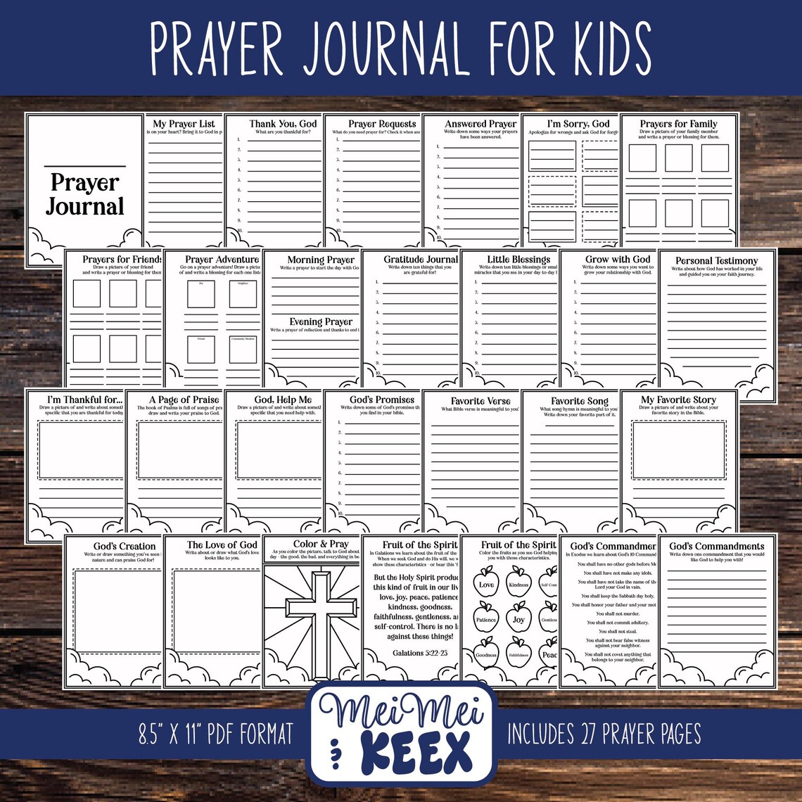 Prayer Journal for Kids, Printable, Planner Pages, Homeschool Activity ...
