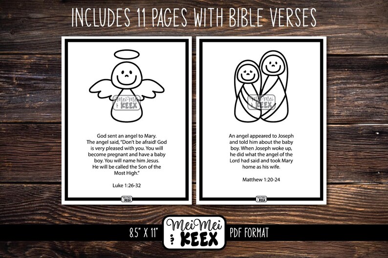 Nativity Story Coloring Pages: Christmas Printable for Kids (PDF) - Etsy