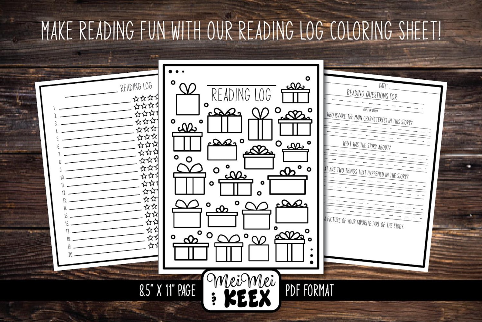 Reading Log Coloring Page Bundle: Homeschool Activity (PDF Pattern) - Etsy