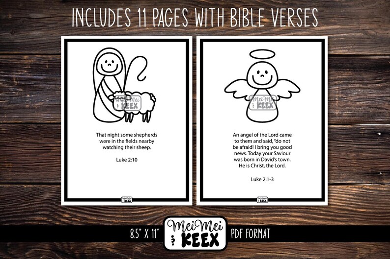 Nativity Story Coloring Pages: Christmas Printable for Kids (PDF) - Etsy