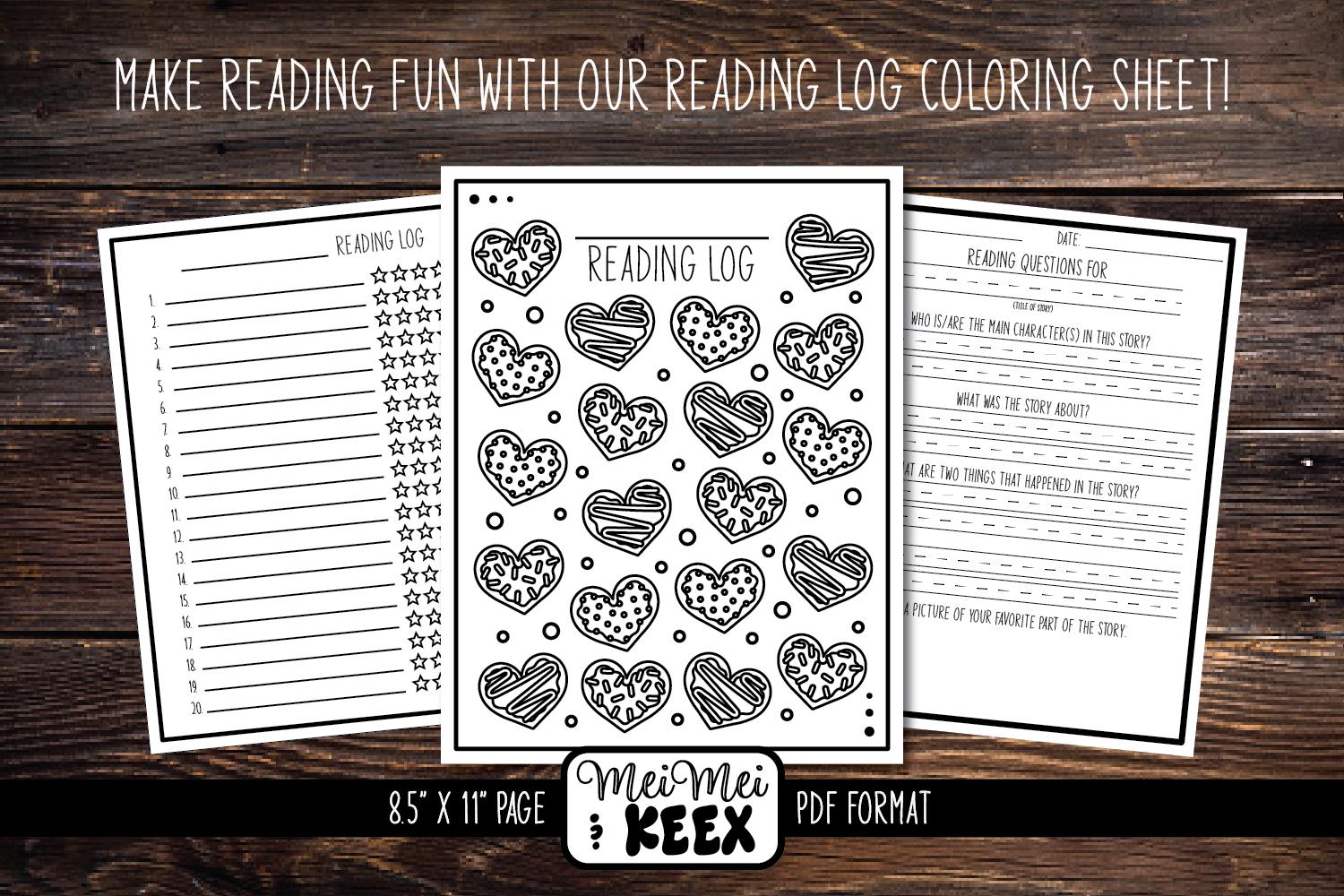 Reading Log Coloring Page Bundle: Homeschool Activity (PDF Pattern) - Etsy