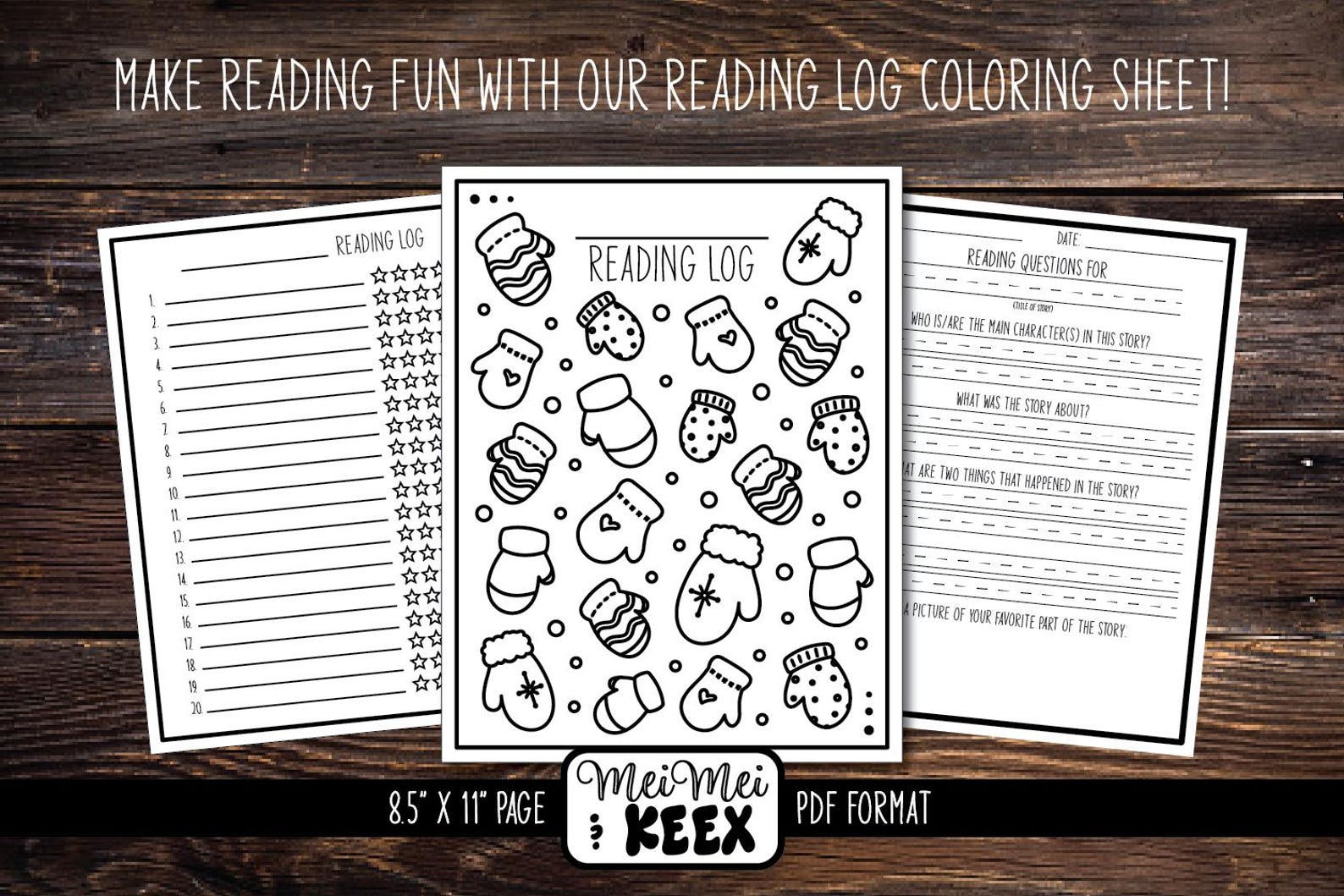 Reading Log Coloring Page Bundle: Homeschool Activity (PDF Pattern) - Etsy