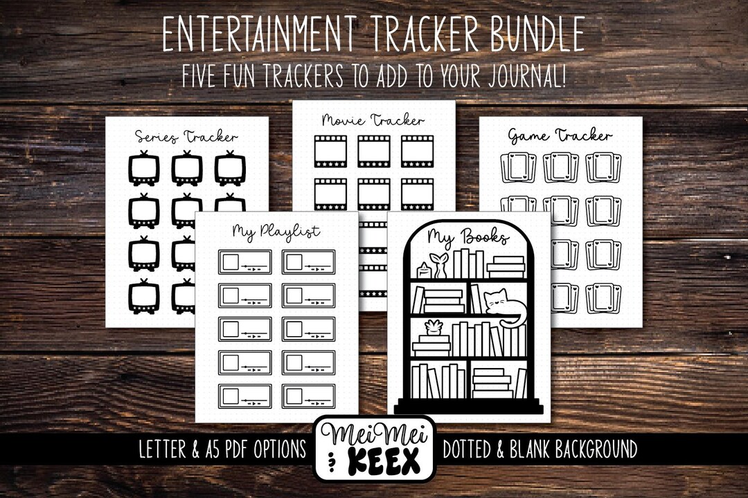 Journal Bundle, Printable Journal Pages, Reading Tracker, Bullet ...