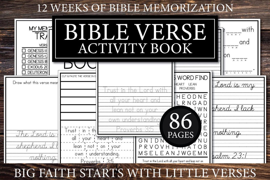Bible Verse Activity Book: Scripture Memorization Worksheet (digital ...