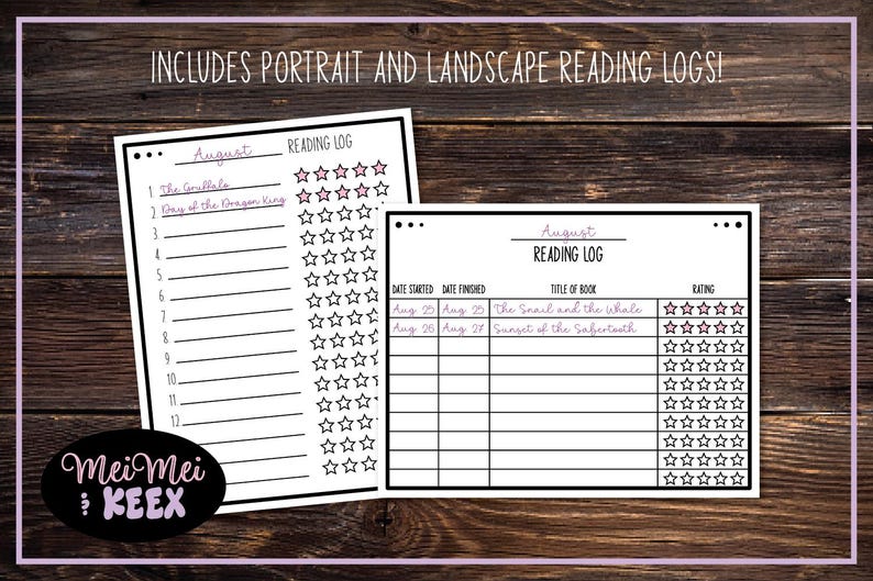 Reading Log Printable, Reading Tracker for Kids, Homeschool, Reading ...