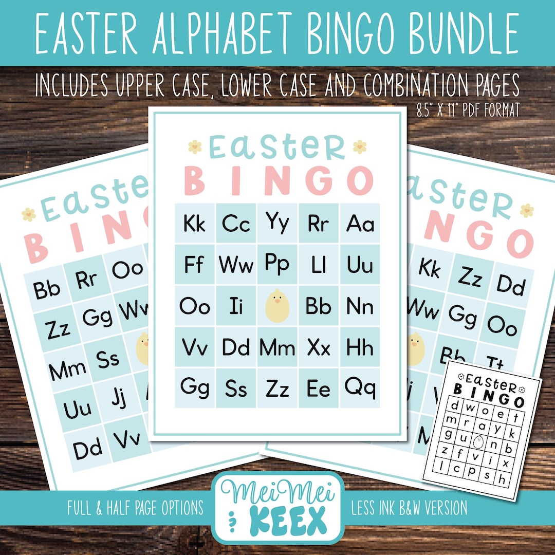 Easter Alphabet Bingo Game: Homeschool Printable (PDF) - Etsy