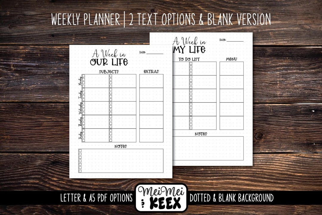 Weekly Homeschool Planner Printable: A4/A5 PDF Template (digital ...