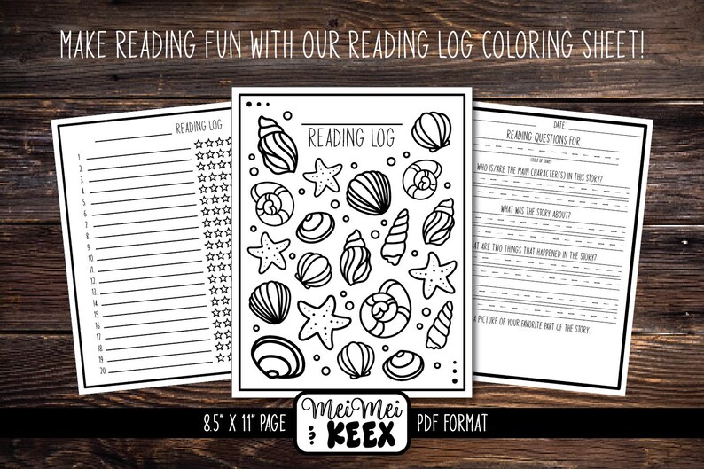 Reading Log Coloring Page Bundle: Homeschool Activity (PDF Pattern) - Etsy