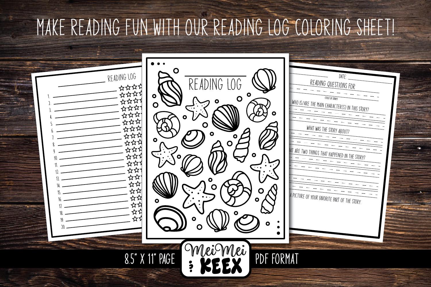 Reading Log Coloring Page Bundle: Homeschool Activity (PDF Pattern) - Etsy