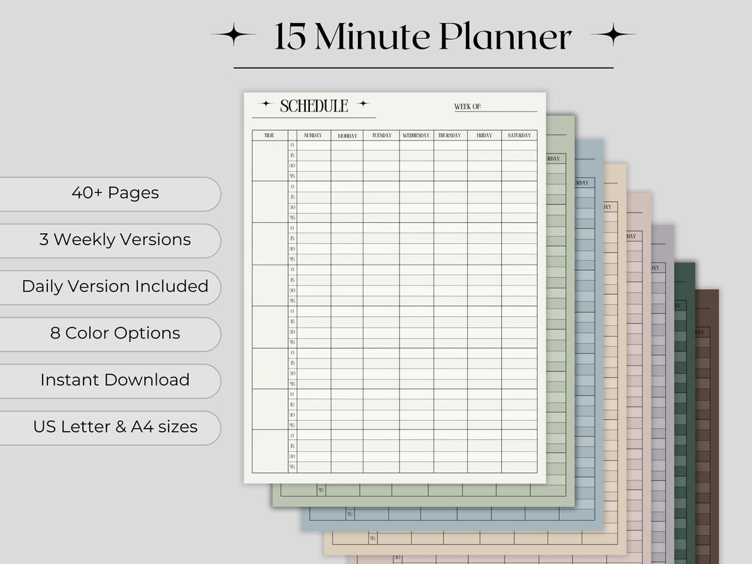 15 Minute Planner Adhd Digital Planner Onenote Digital Planner ...