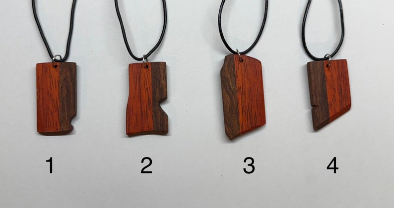 Handmade Wood Pendant Necklace - Padauk and Chechen - Etsy