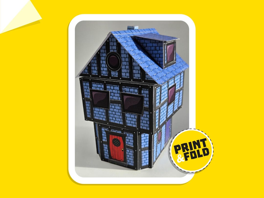 Papercraft Brick Town House Modular Kit for Role Playing Dnd Tabletop ...