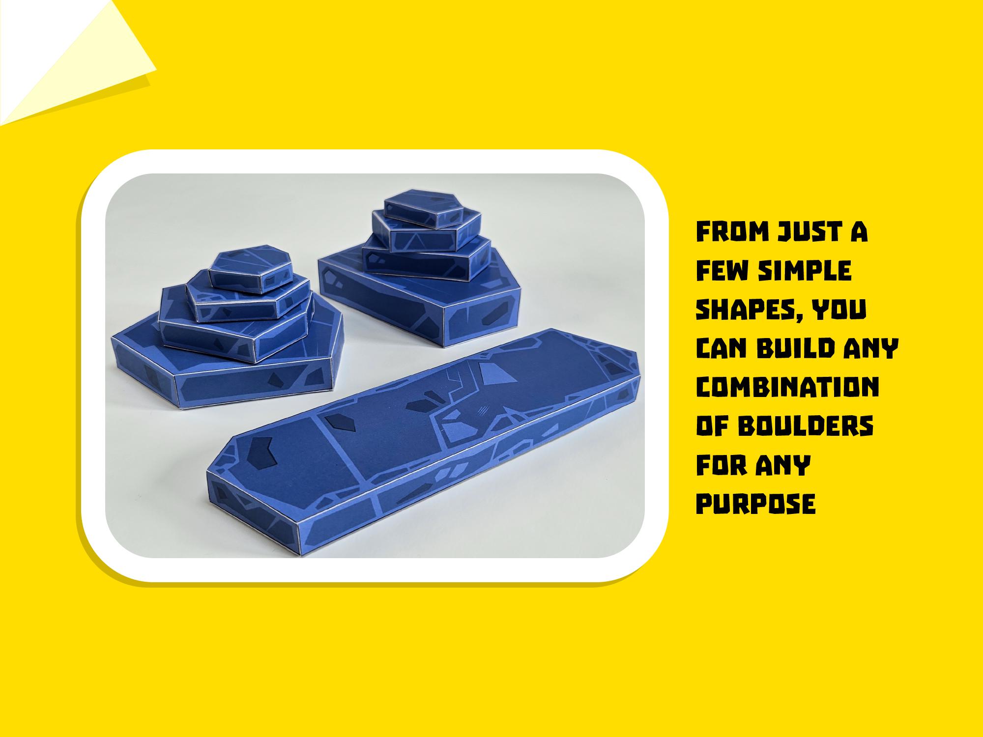 Papercraft Mountain Boulder Battlemap Modular Kit Role Playing Dnd ...