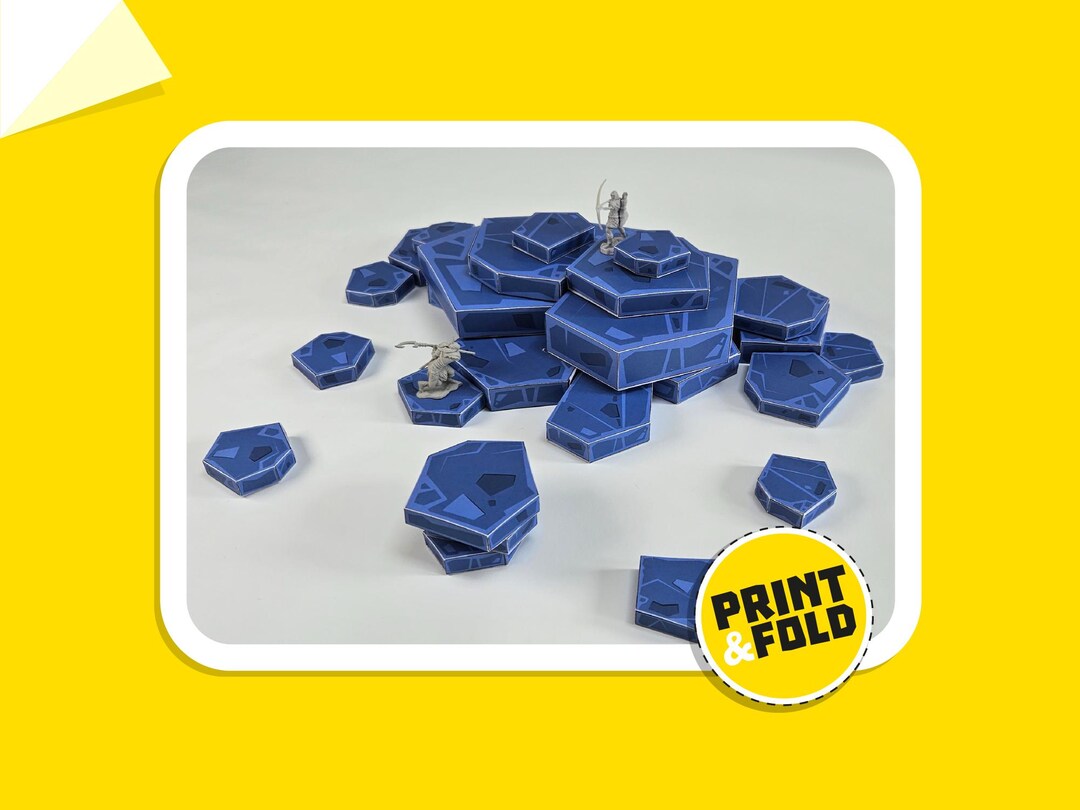 Papercraft Mountain Boulder Battlemap Modular Kit Role Playing Dnd ...