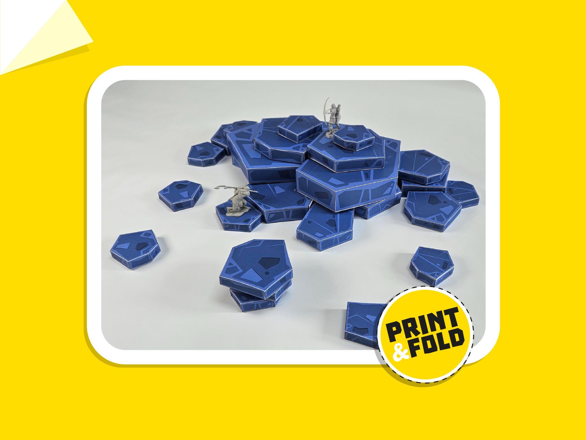 Papercraft Mountain Boulder Battlemap Modular Kit Role Playing Dnd ...