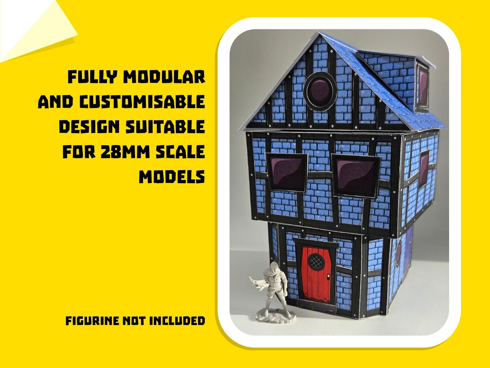 Papercraft Brick Town House Modular Kit for Role Playing Dnd Tabletop ...