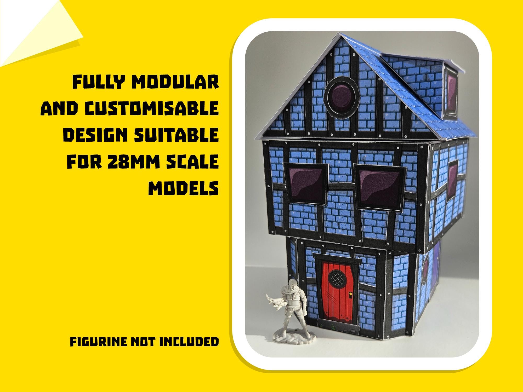 Papercraft Brick Town House Modular Kit for Role Playing Dnd Tabletop ...