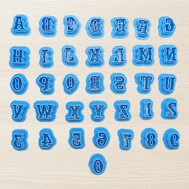 Western Font Cookie Cutter Set: 36-piece Alphabet & Number, 3d-printed ...