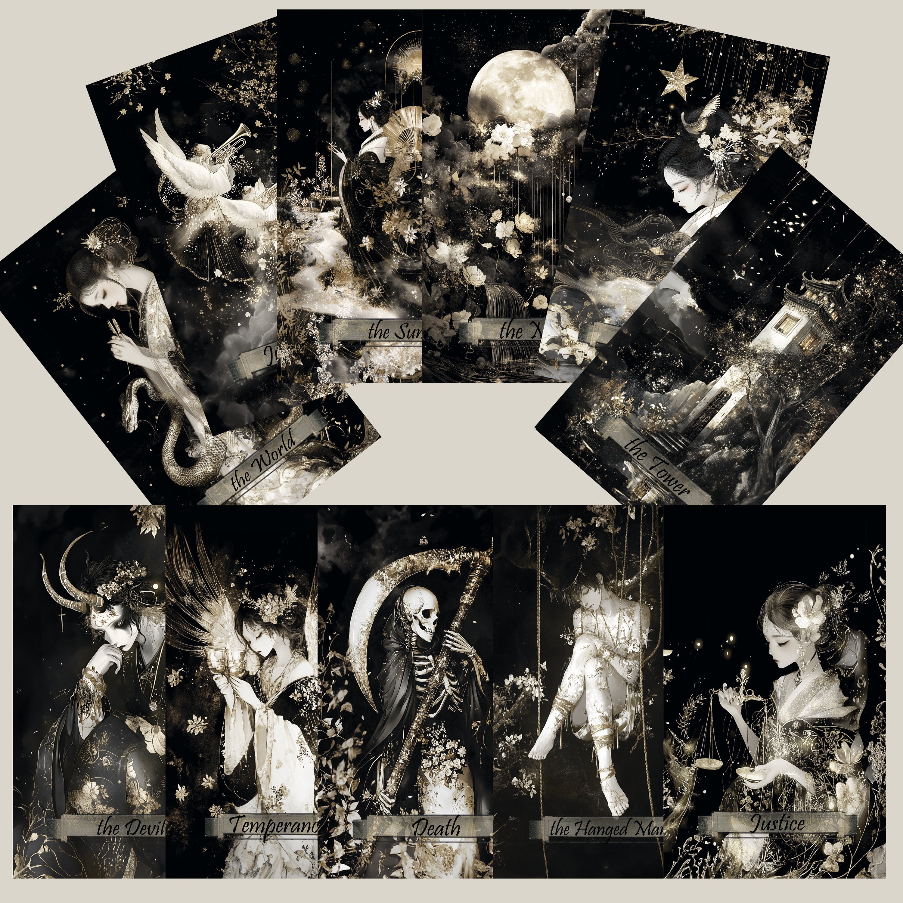 Major Arcana Cards | Tarot 22 Cards | Printable Cards | 22 Tarot Cards ...