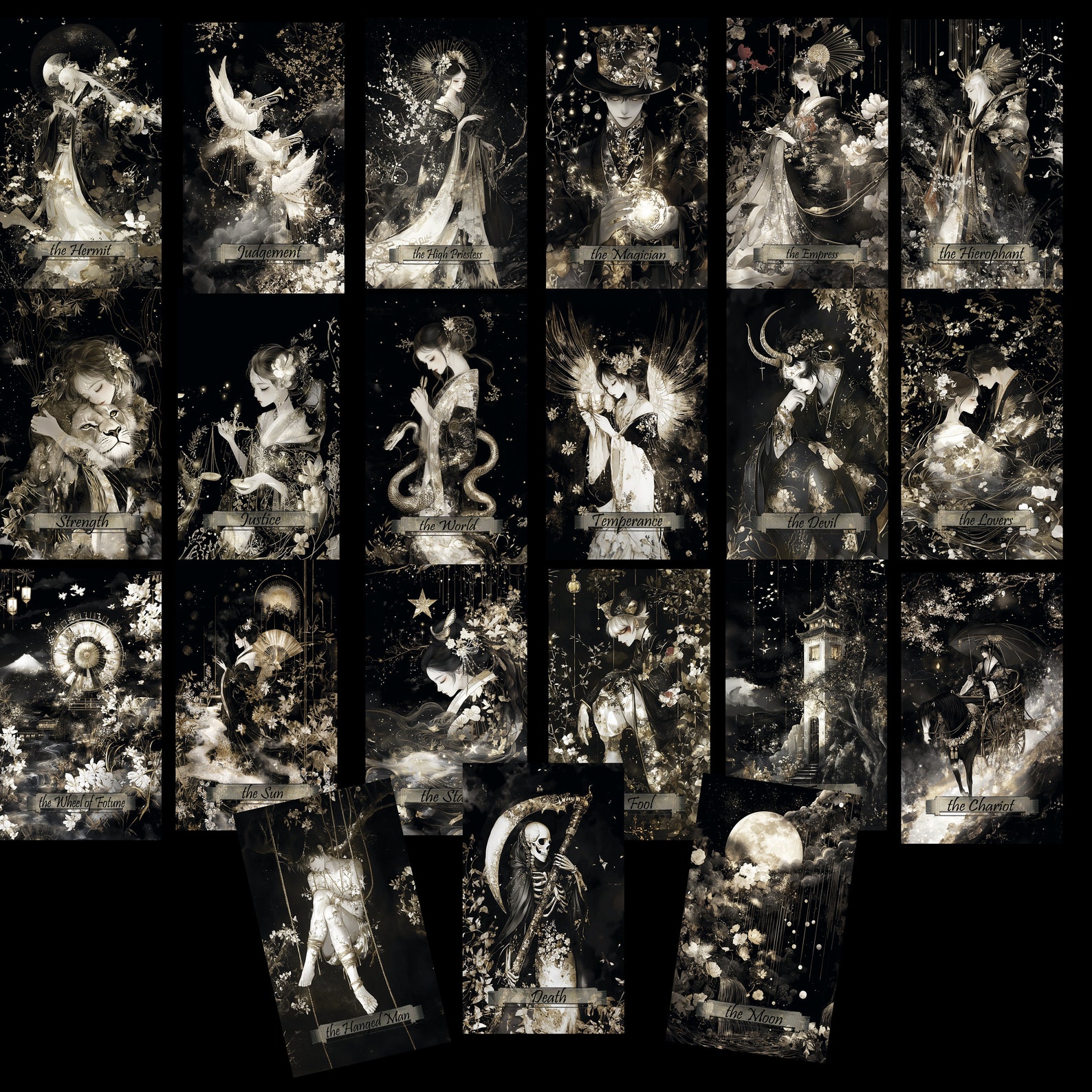 Major Arcana Cards | Tarot 22 Cards | Printable Cards | 22 Tarot Cards ...