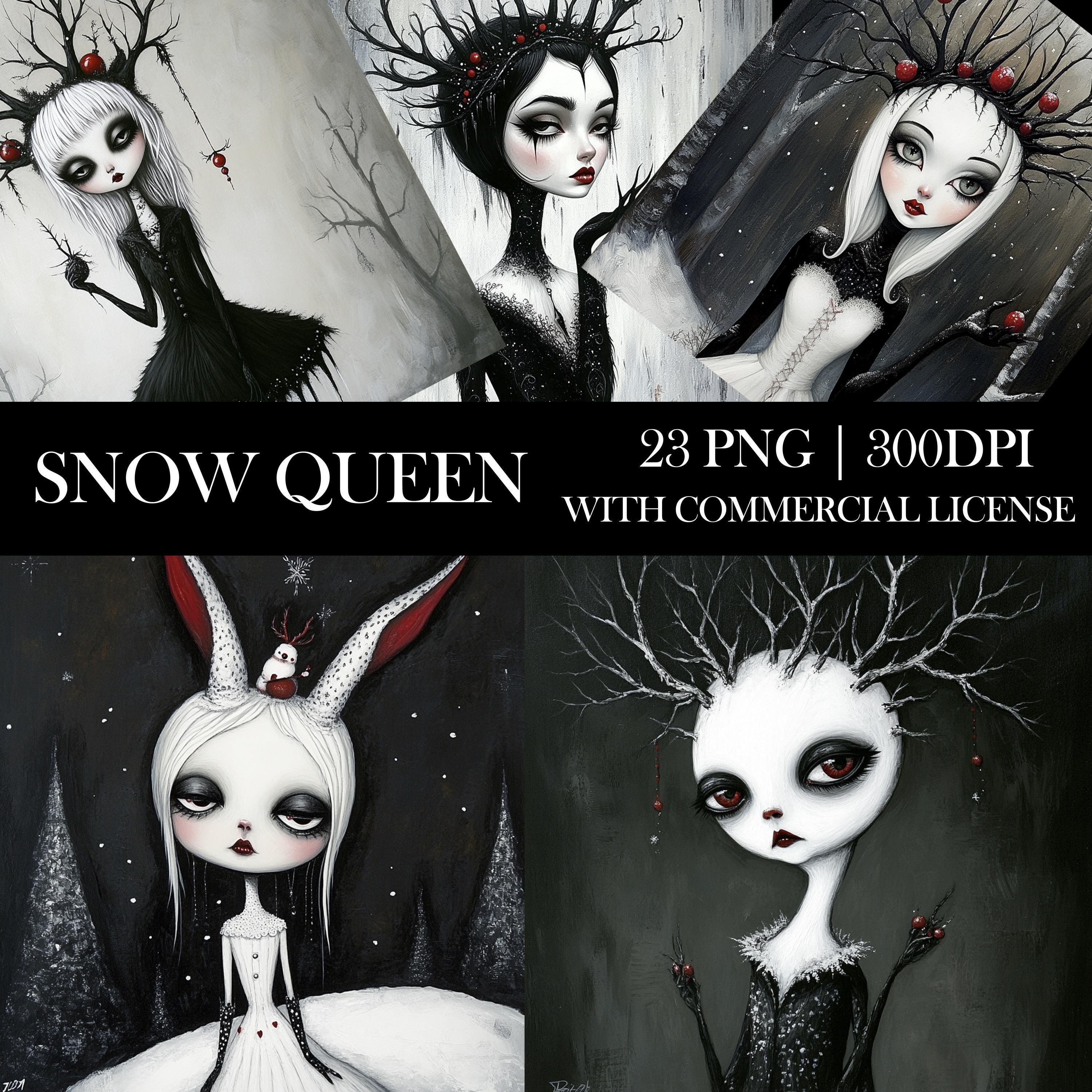 Gothic SNOW QUEEN Art Set - 23 Png Images – Dark Fantasy Illustrations ...