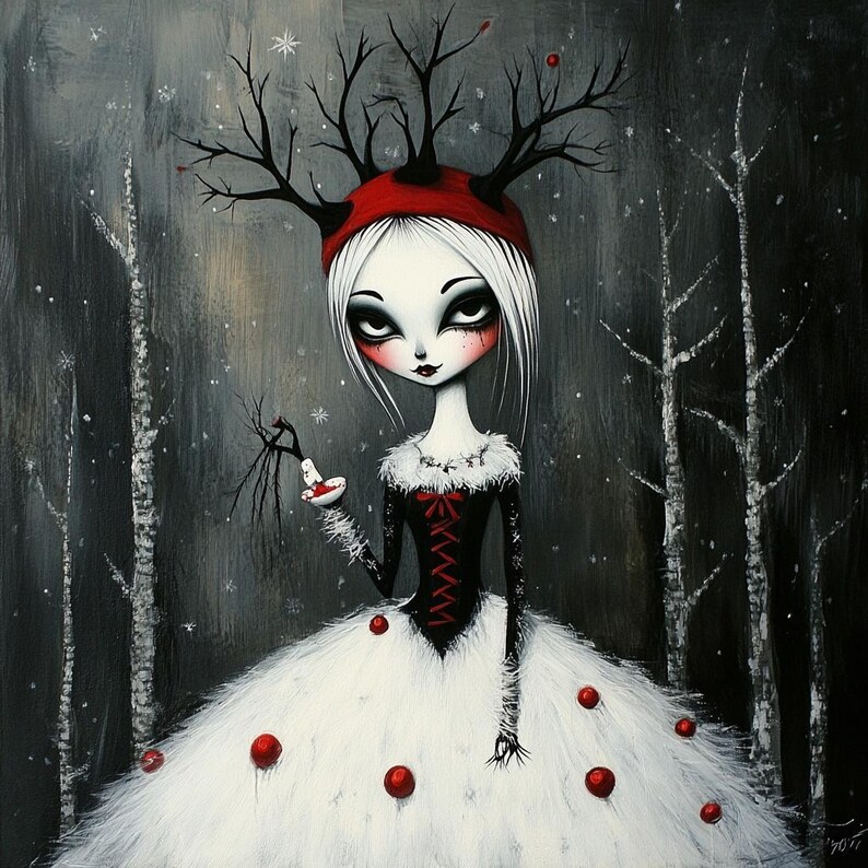 Gothic SNOW QUEEN Art Set - 23 Png Images – Dark Fantasy Illustrations ...