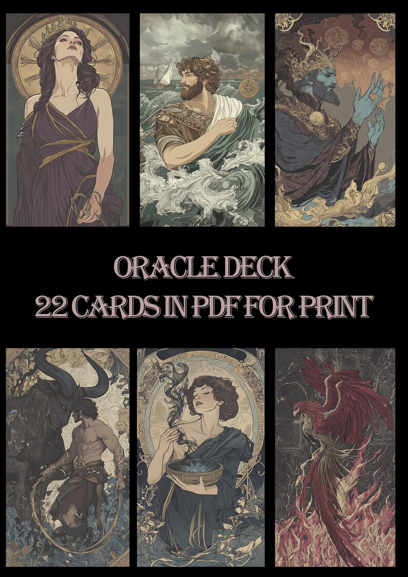 Mythical Oracle Deck | Digital Deck | 22 Cards in Pdf | Oracle Deck - Etsy