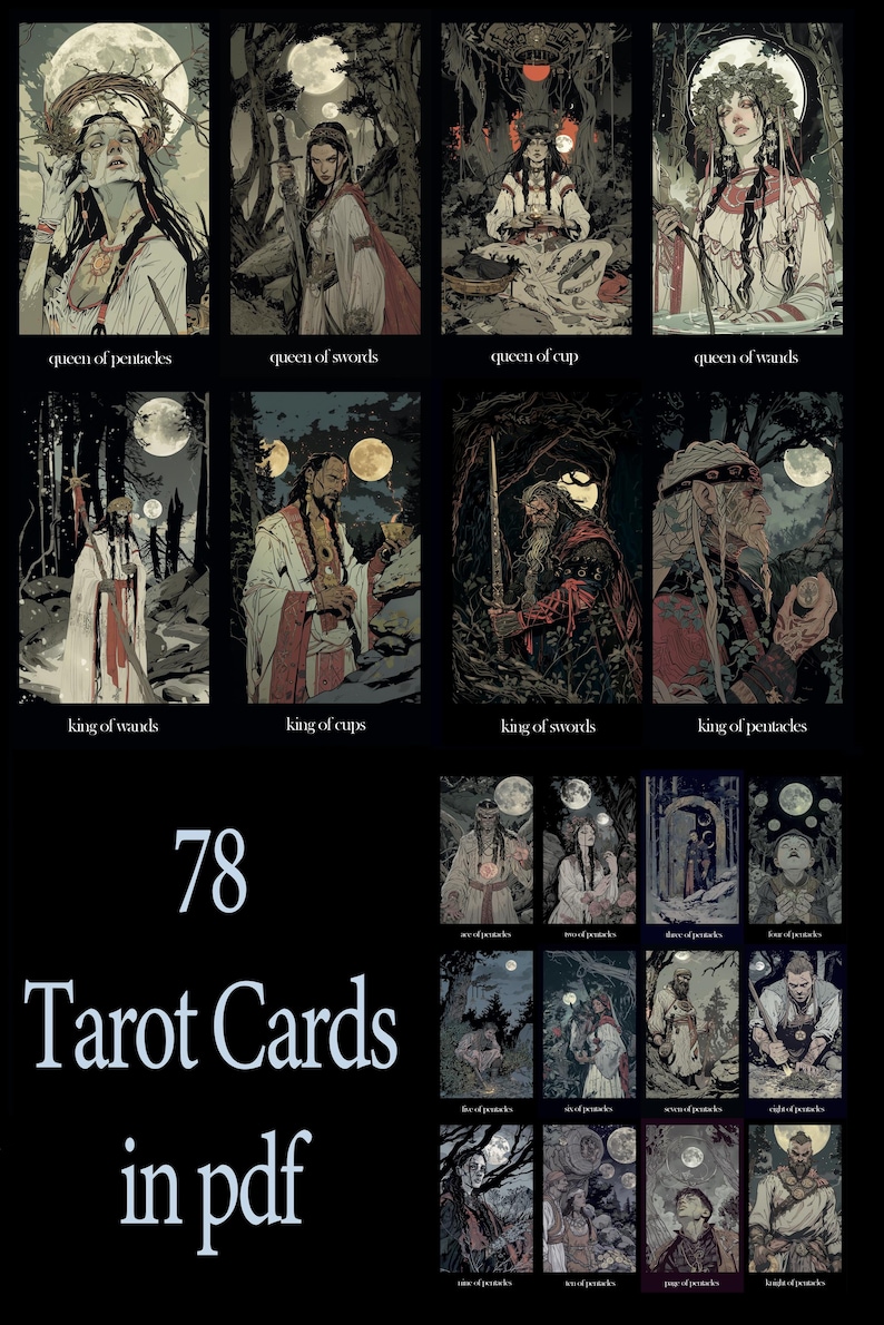 Printable Tarot Deck | Tarot for Print | 78 Cards | Tarot Pdf | 300dpi ...