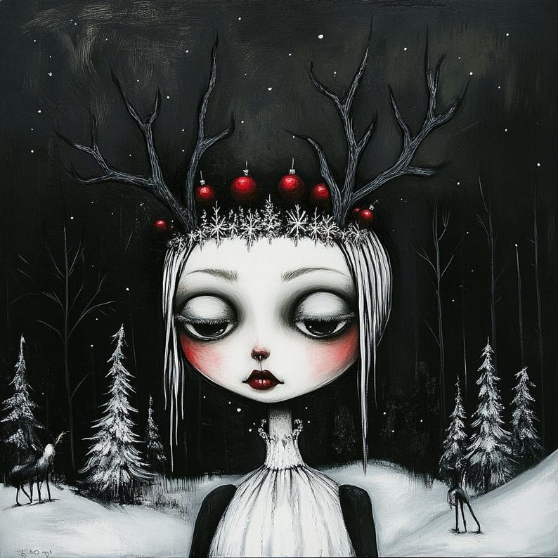 Gothic SNOW QUEEN Art Set - 23 Png Images – Dark Fantasy Illustrations ...