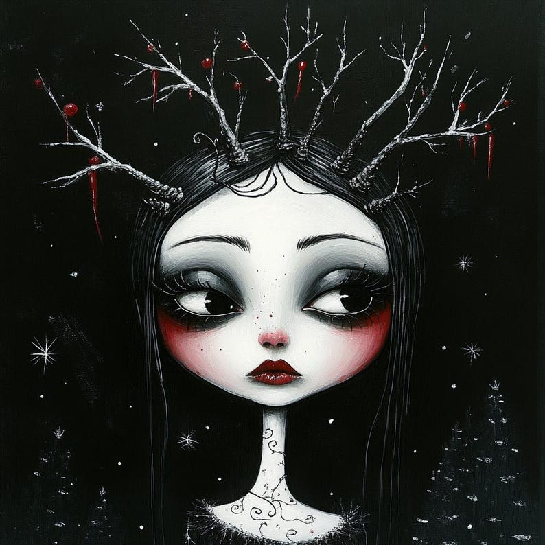 Gothic SNOW QUEEN Art Set - 23 Png Images – Dark Fantasy Illustrations ...