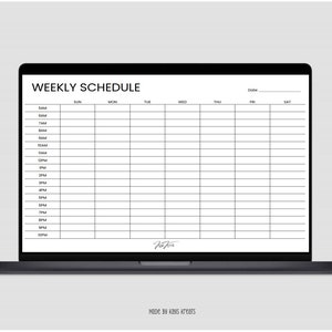 Weekly Schedule Layout, Instant Download, A4 Size, Landscape Printable ...