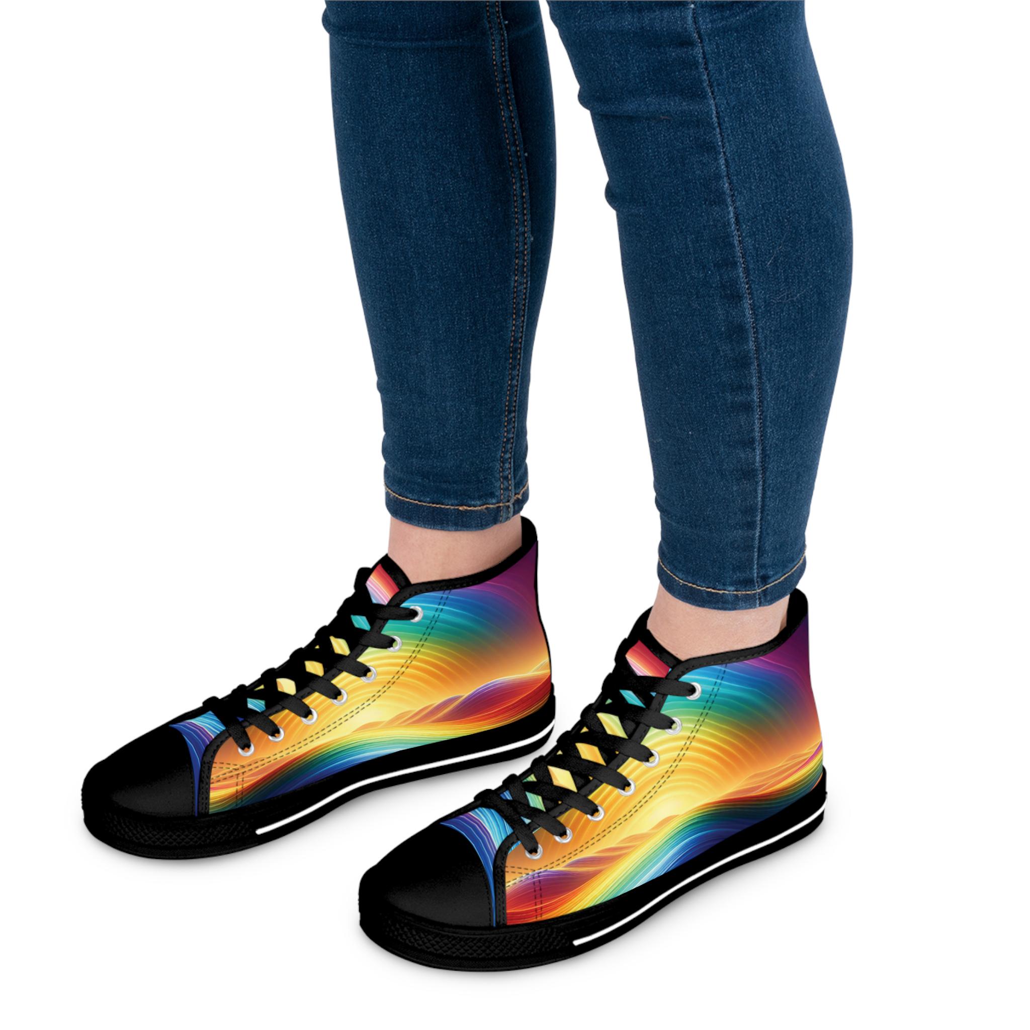 Rainbow Women's High Top Sneakers - Etsy