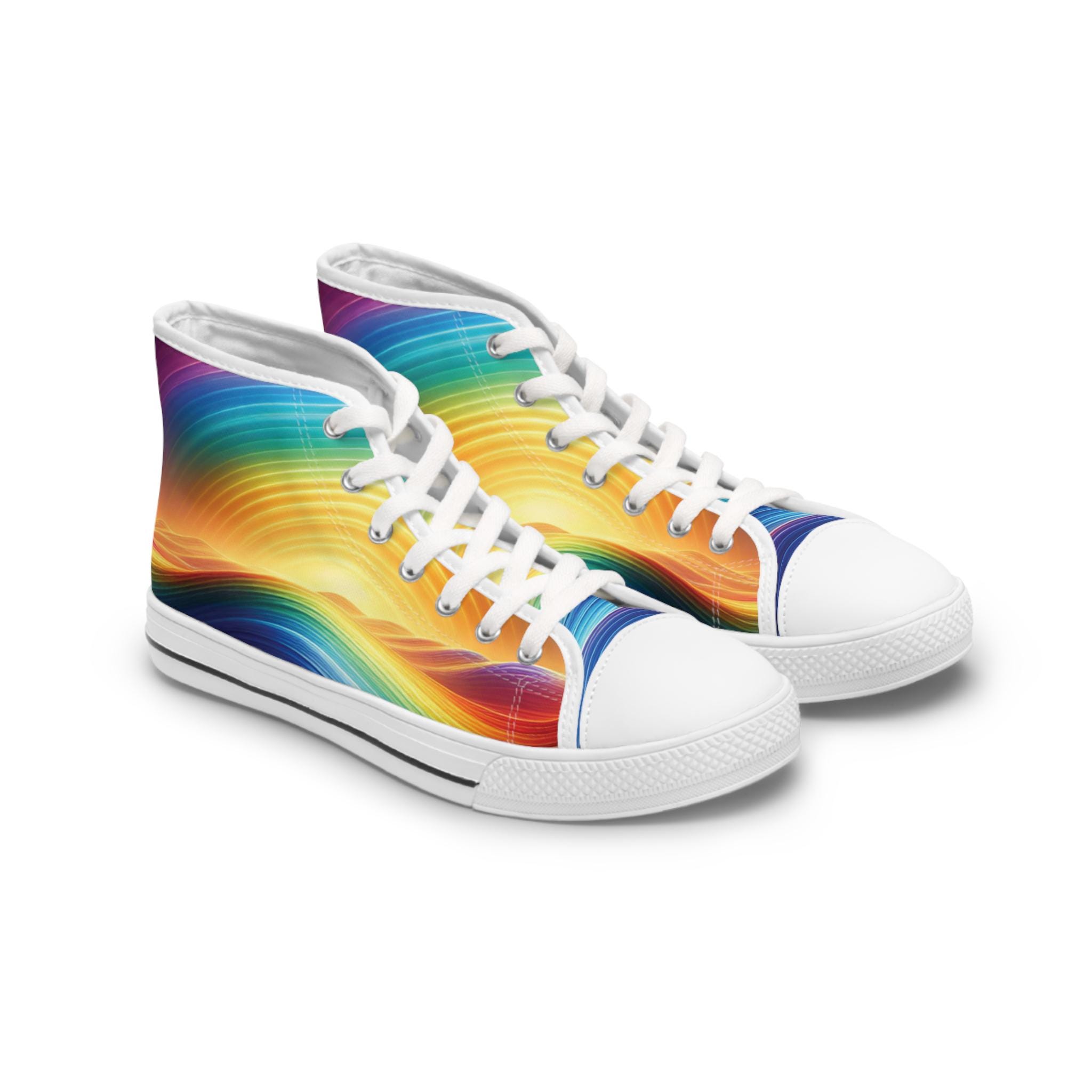 Rainbow Women's High Top Sneakers - Etsy