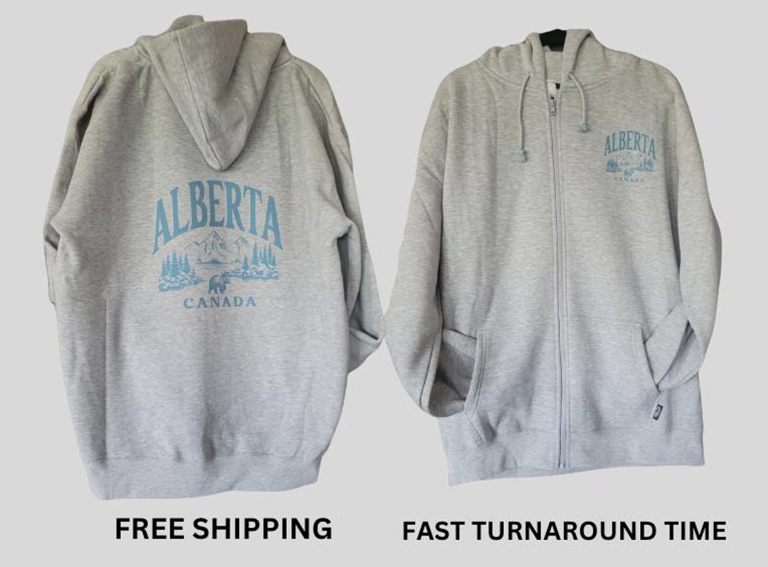 Alberta Zip up Hoodie, Arctic Wear Hoodie, Lined Hood, Alberta Apparel ...