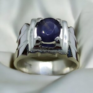 Natural African Sapphire Ring for Men, African Sapphire Stone, Sapphire ...