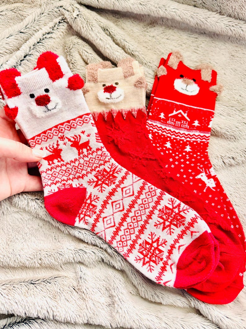 Rein-dear: Reindeer Cute Socks, Warm Socks, Stocking, Christmas Eve ...