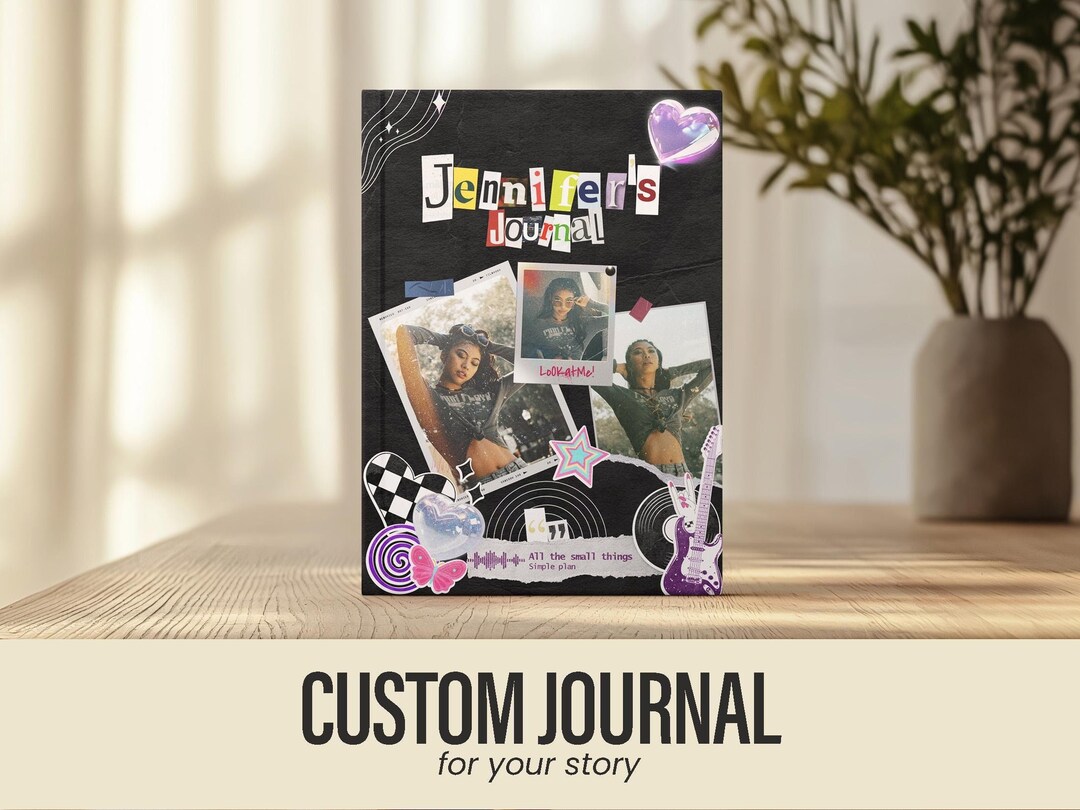 Y2K Aesthetic Personalized Journal for Girls, 2000s Punk Rock Notebook ...