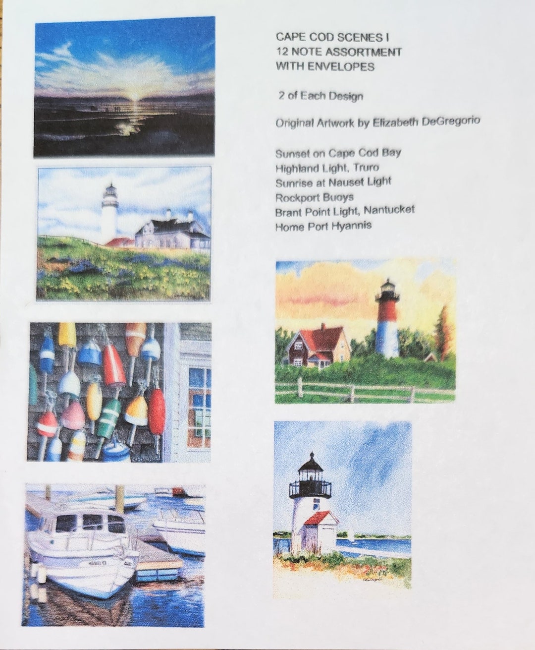 Set of 12 Artist's cape Cod Scenes Note Cards 1 - Etsy