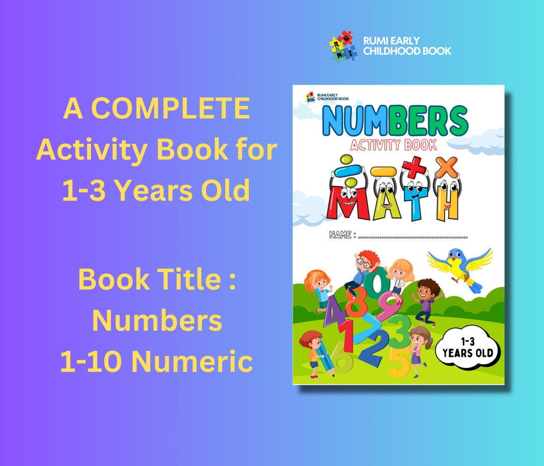 PRINTABLE ACTIVITY BOOK Numbers 1-3 Years Old A4 - Etsy