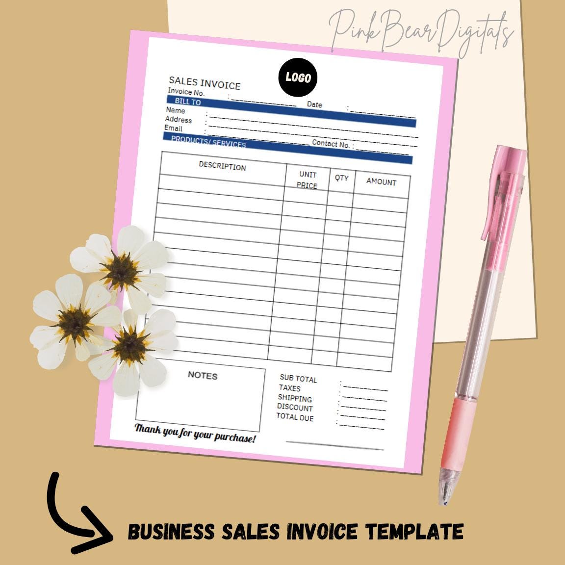 Invoice Template Pdf/google Docs/word. Business Invoice. Invoice Word ...