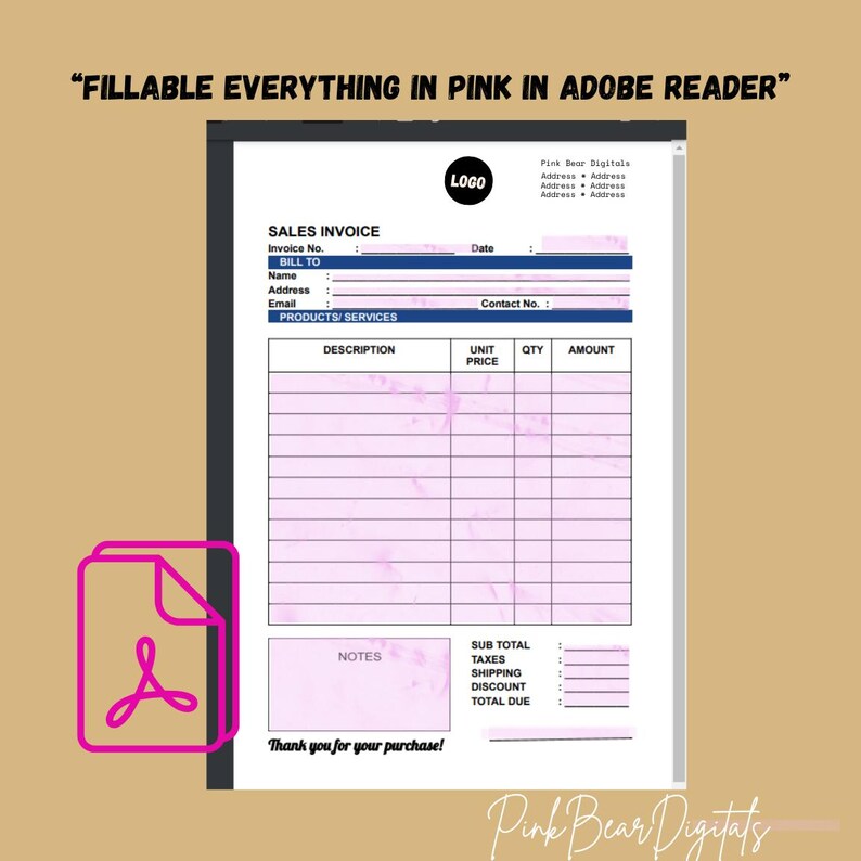 Invoice Template Pdf/google Docs/word. Business Invoice. Invoice Word ...
