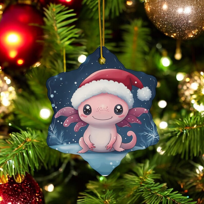 Axolotl Christmas Tree Ornament, Axolotl Ceramic Ornament, Axolotl Star ...