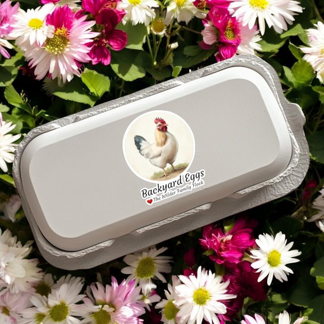 Personalized Backyard Eggs Carton Labels, Vintage Egg Sticker Sheets, Egg Carton Die-cut Labels ...
