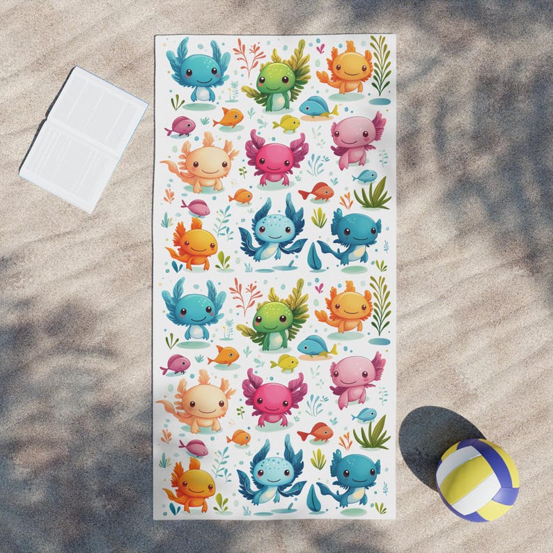 Axolotl Beach Towels, Axolotl Kids Towels, Axolotl Kids Beach Towels ...
